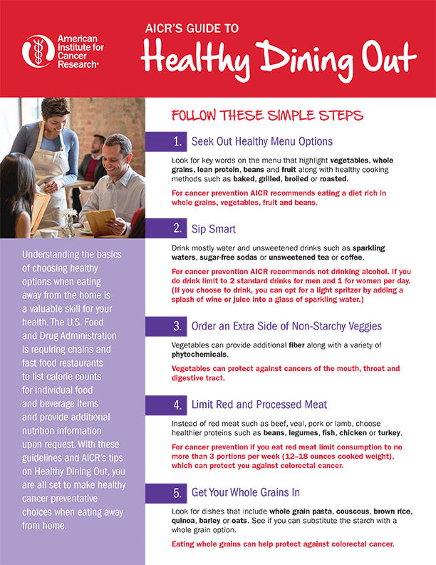 INSTANT DOWNLOAD: AICR's Guide to Healthy Dining Out
