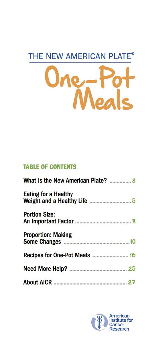 The New American Plate: One-Pot Meals (Pack of 25) – AICR